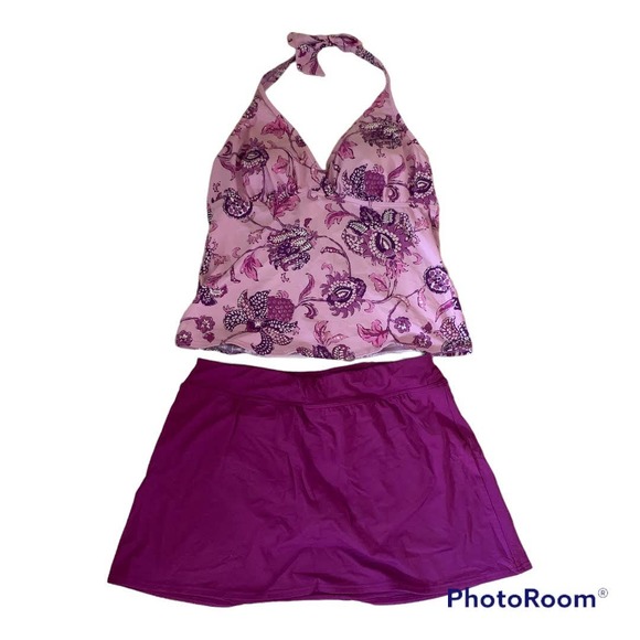 Lands' End | Swim | Lands End Floral Tankini Halter Top Swim Skirt ...